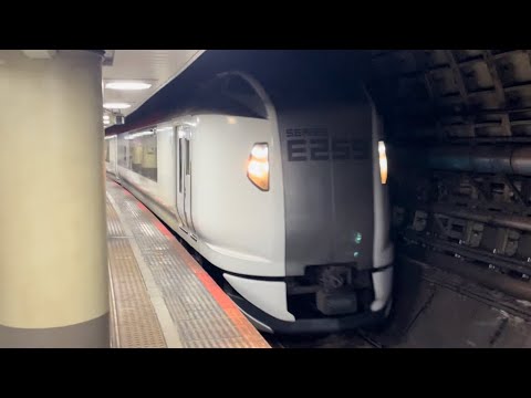 【ジョイント音最高！】E259系ｸﾗNe004編成が特急成田エクスプレス19号成田空港行きとして新橋駅2番線を通過するシーン（2219M）2025.1.28.10:56 - YouTube