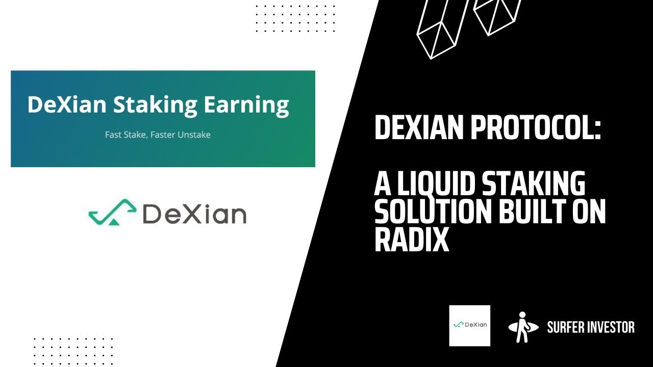 [Early Project] Learn how to liquid stake Radix tokens on Dexian ...