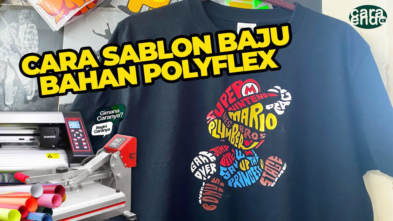 Cara sablon baju dengan bahan polyflex - YouTube