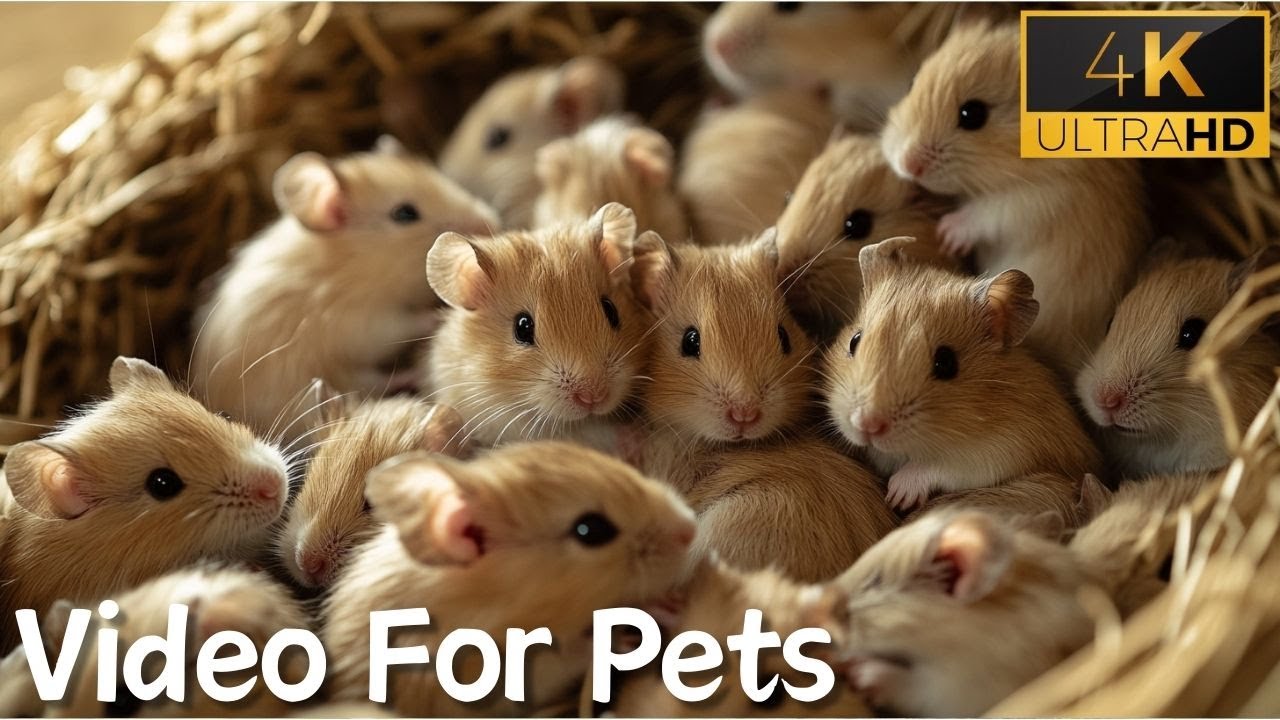 8 Hours of Cute Hamsters Playing Together for Pets in 4K60FPS 📺 - YouTube