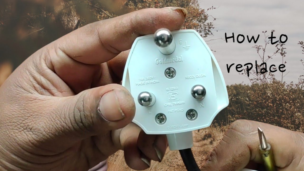 how easily replace 3 pin plug | how to change water heater plug - YouTube
