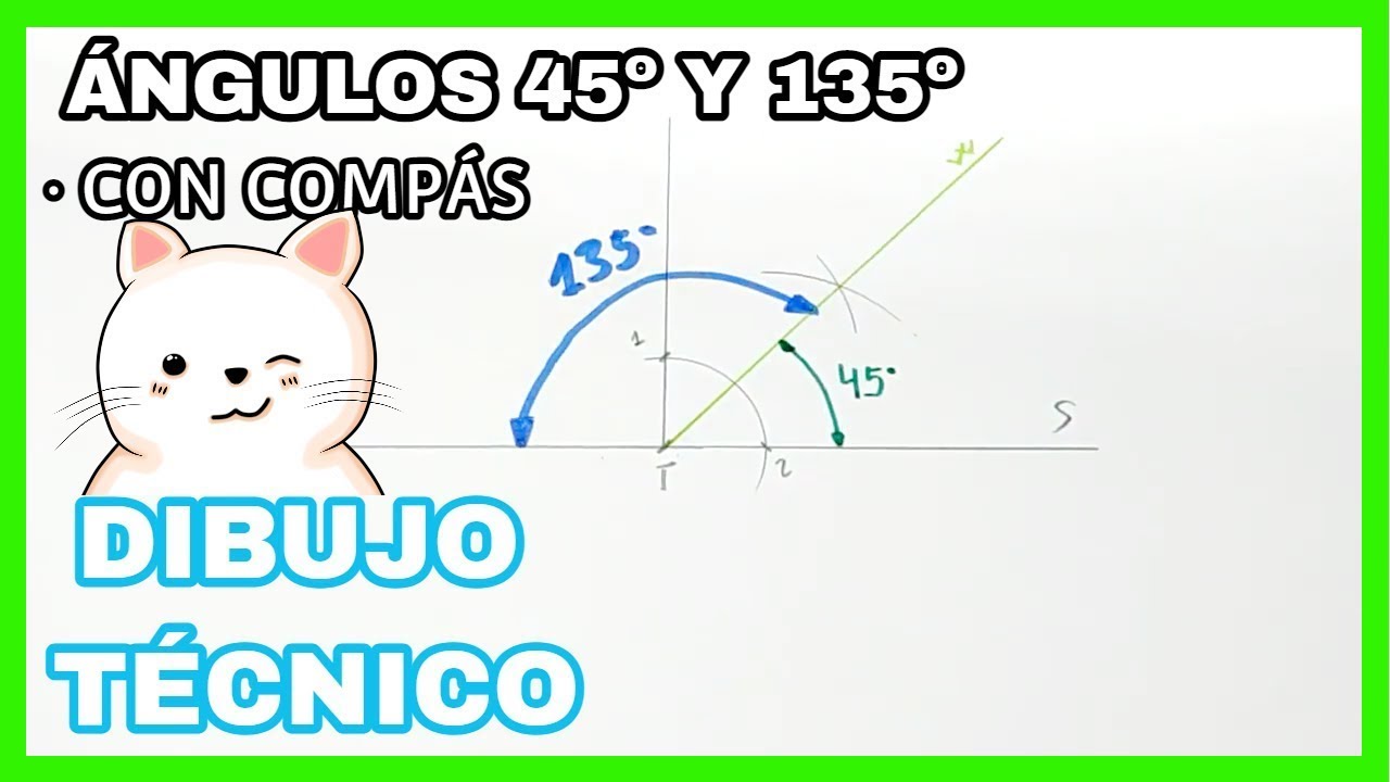DIBUJO DE ÁNGULOS - trazar ángulos📐 de 45° y 135° //con compás//🤓 - YouTube