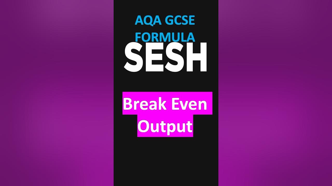 Break Even Output - AQA GCSE Business Formula #shorts - YouTube