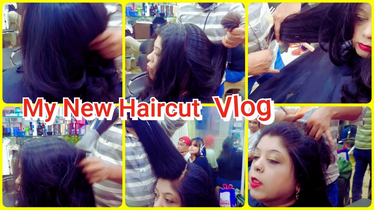 My New Hair Cut | Full Vlog | feather cut | Long Hair Cut | Croma Mall ...