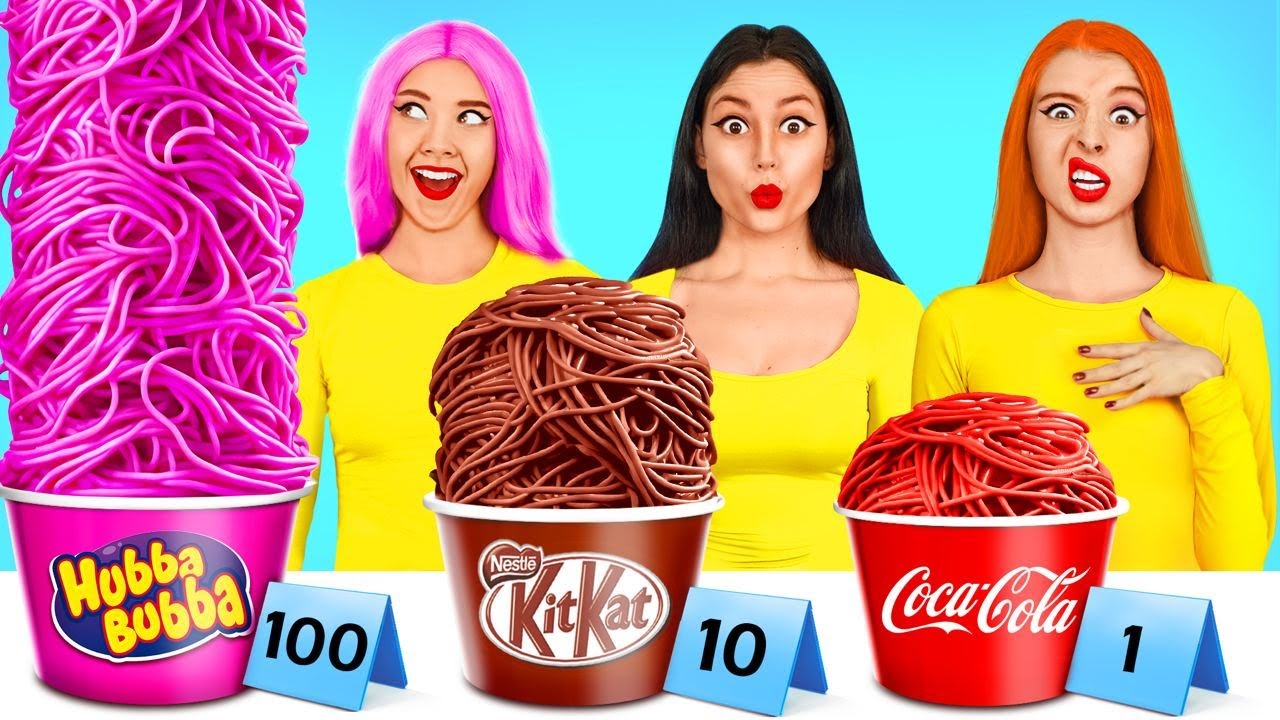 100 Layers Food Challenge | Eating 1 VS 100 Layers of Chocolate by ...