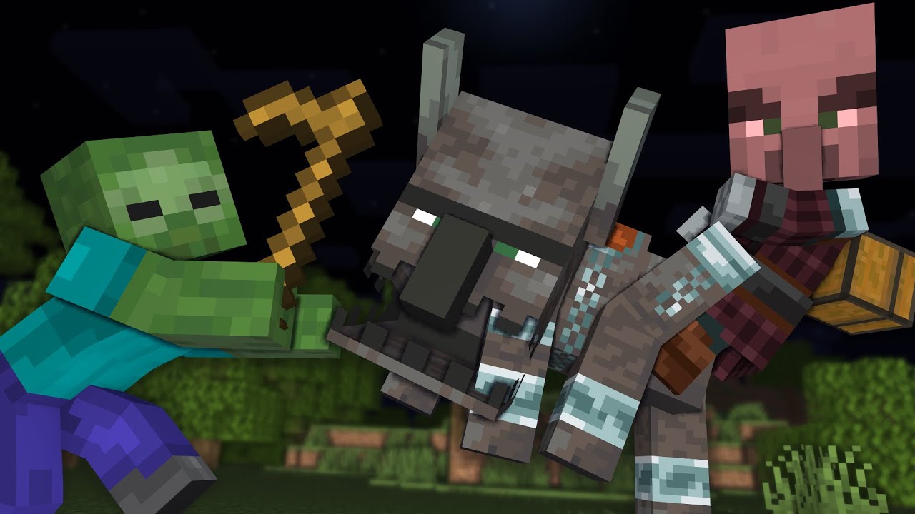 Villager vs Pillager vs Ravager Life 8 - Minecraft Animation - YouTube