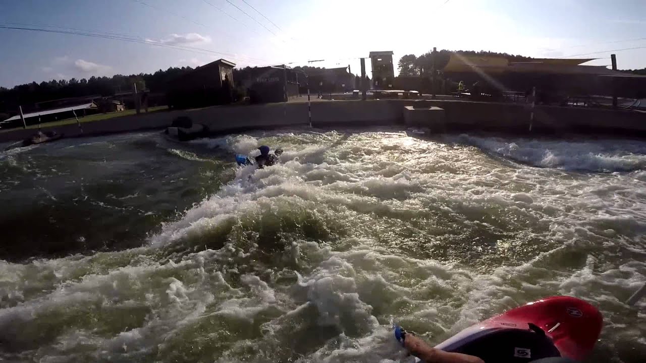 Learning to paddle with Jim Moser at the US National Whitewater Center ...