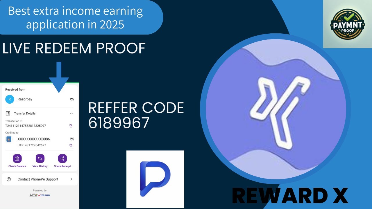 Best Earning application in 2025. Reward X. Referral Code 6189967. Live ...