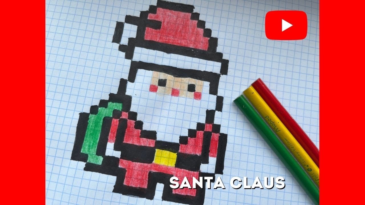 How To Draw SANTA CLAUSE step by step | Easy Tutorial | Pixel draws and ...