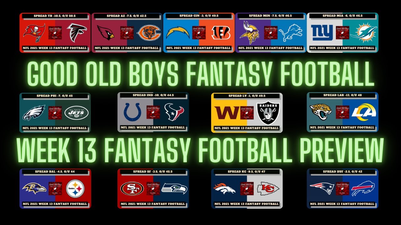 NFL 2021 Week 13 Fantasy Football Friday Preview - YouTube