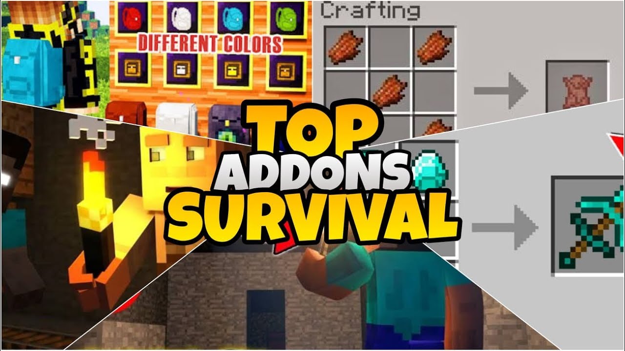 TOP MEJORES MODS SURVIVAL INCREÍBLES! PARA MINECRAFT PE 1.17 - YouTube