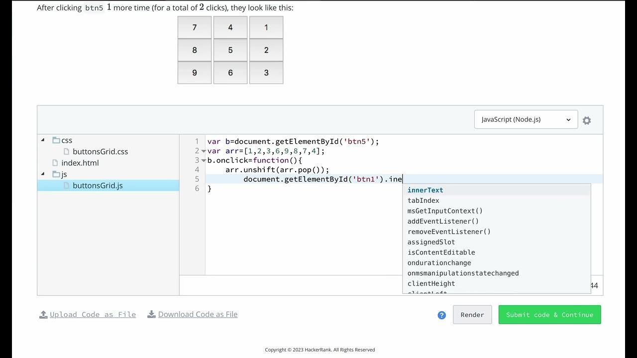 Hackerrank 10 Days of Javascript - Day 8: Buttons Container Part 3 of 3 - YouTube