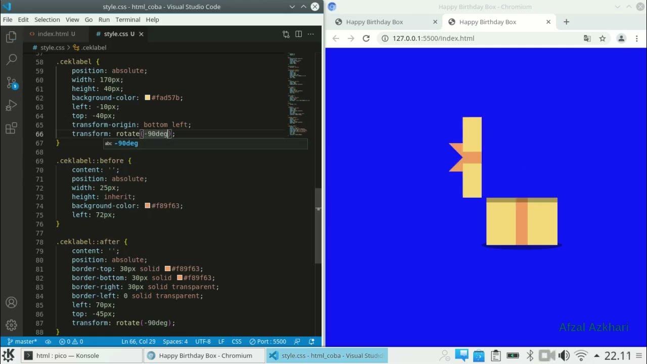 HTML CSS | latihan membuat birthday box - YouTube