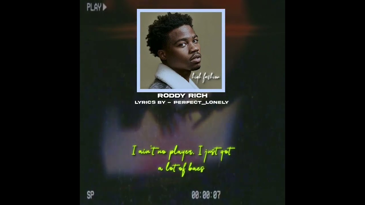 Roddy Rich - High Fashion (lyrics edit 2022) - YouTube