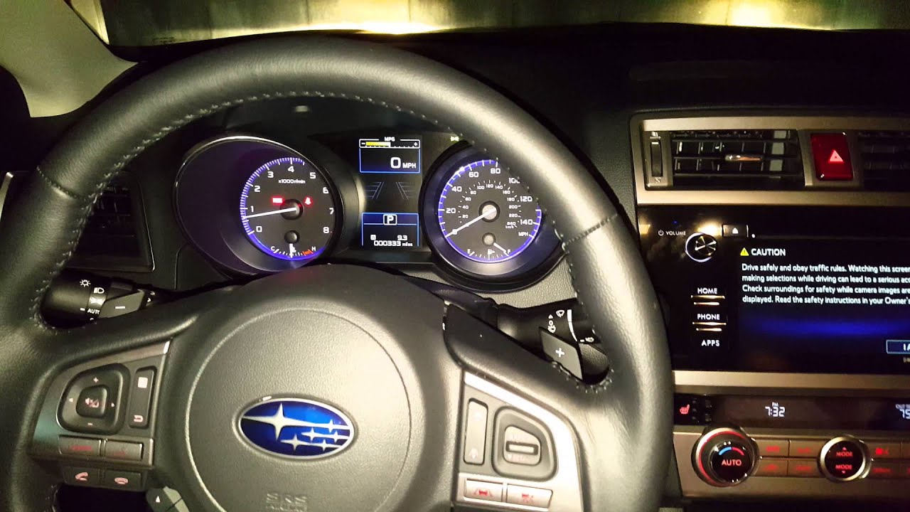2016 Subaru Outback startup interior - YouTube
