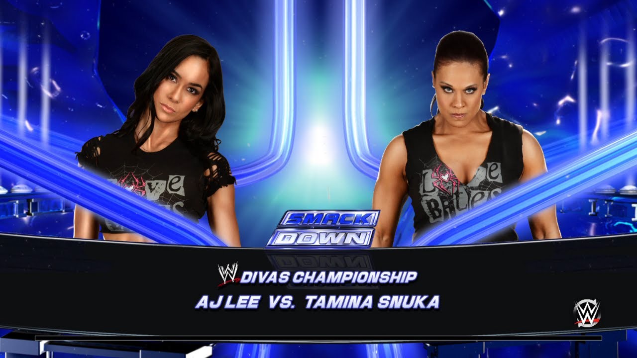 🔥"WWE Smackdown Divas Championship: AJ Lee vs Tamina Snuka - Epic ...