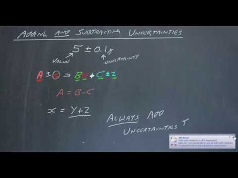 Adding and Subtracting Uncertainties - YouTube