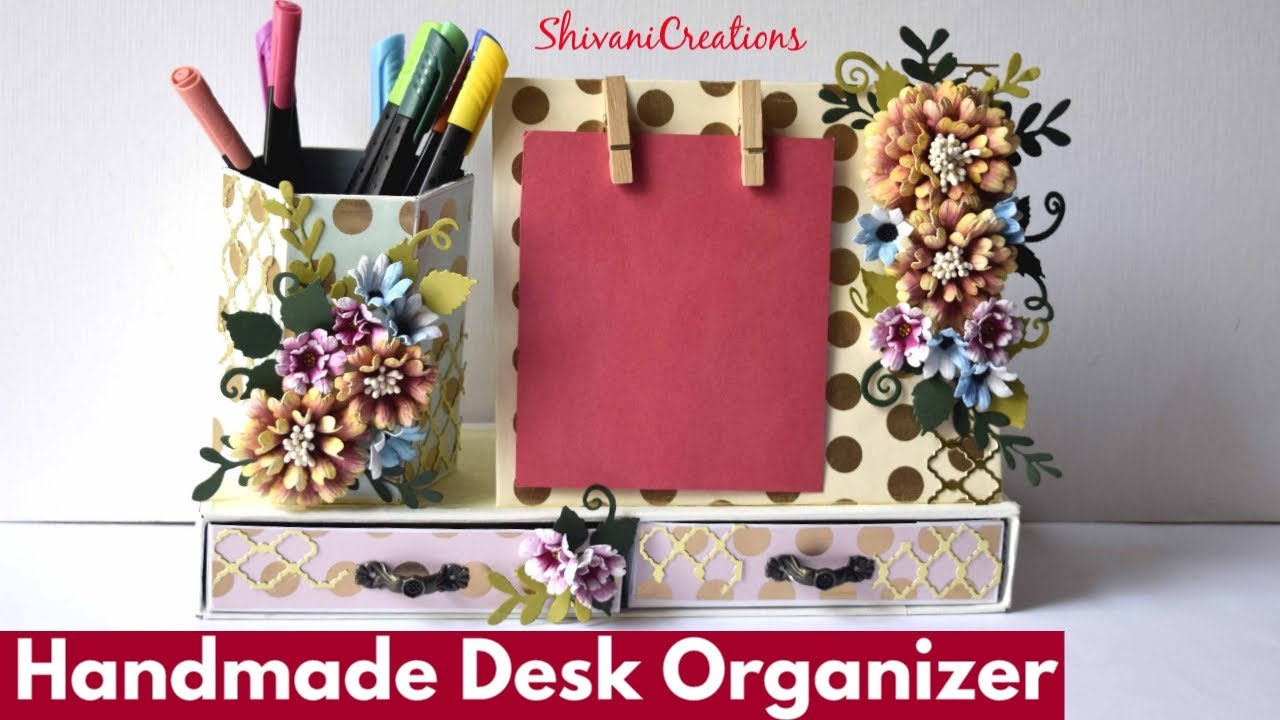 Handmade Desk Organizer/ How to make Stationary Organizer - YouTube