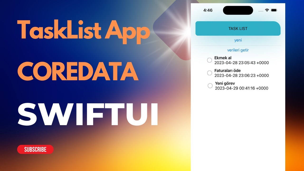 Swiftui Coredata Örnek Part 1 Tasklist Uygulaması Fetchrequest