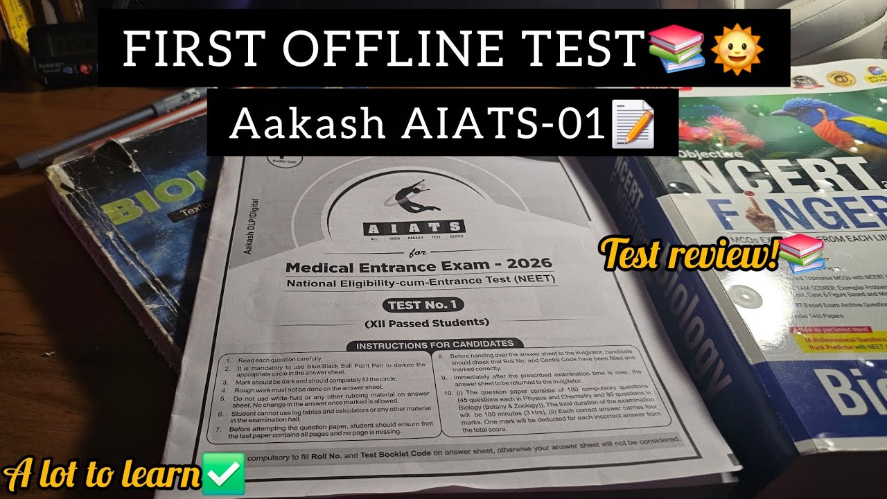 Aakash AIATS-01||First offline test💁🏻 || 181 days till NEET 2026 🎯 ...