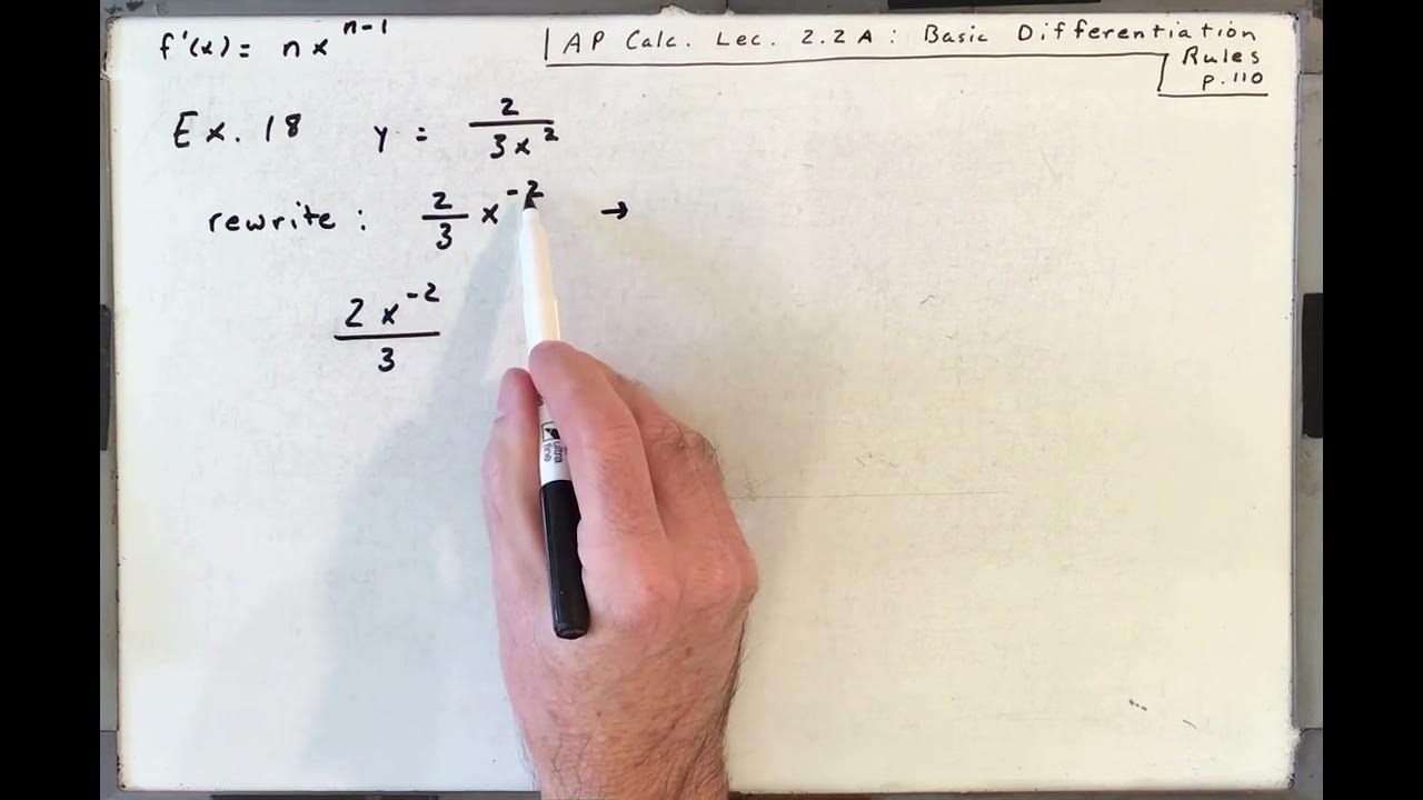 AP Calculus Lec. 2.2A Basic Differentiation Rules - YouTube