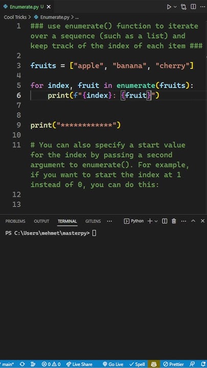 Learn Enumerate In Python Shorts Coding Ai Python Programming