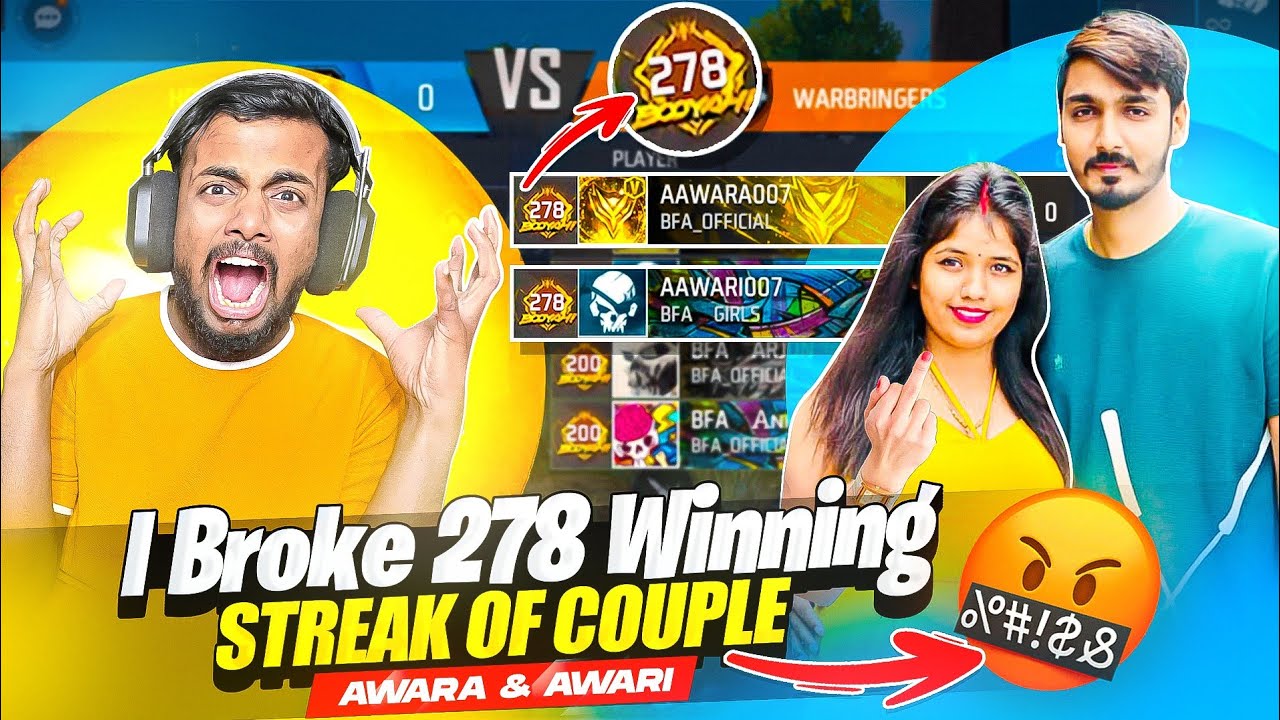 Breaking 278 Winning Streak Of Couple Aawara & Aawari Angry Abuse 🤯 - YouTube