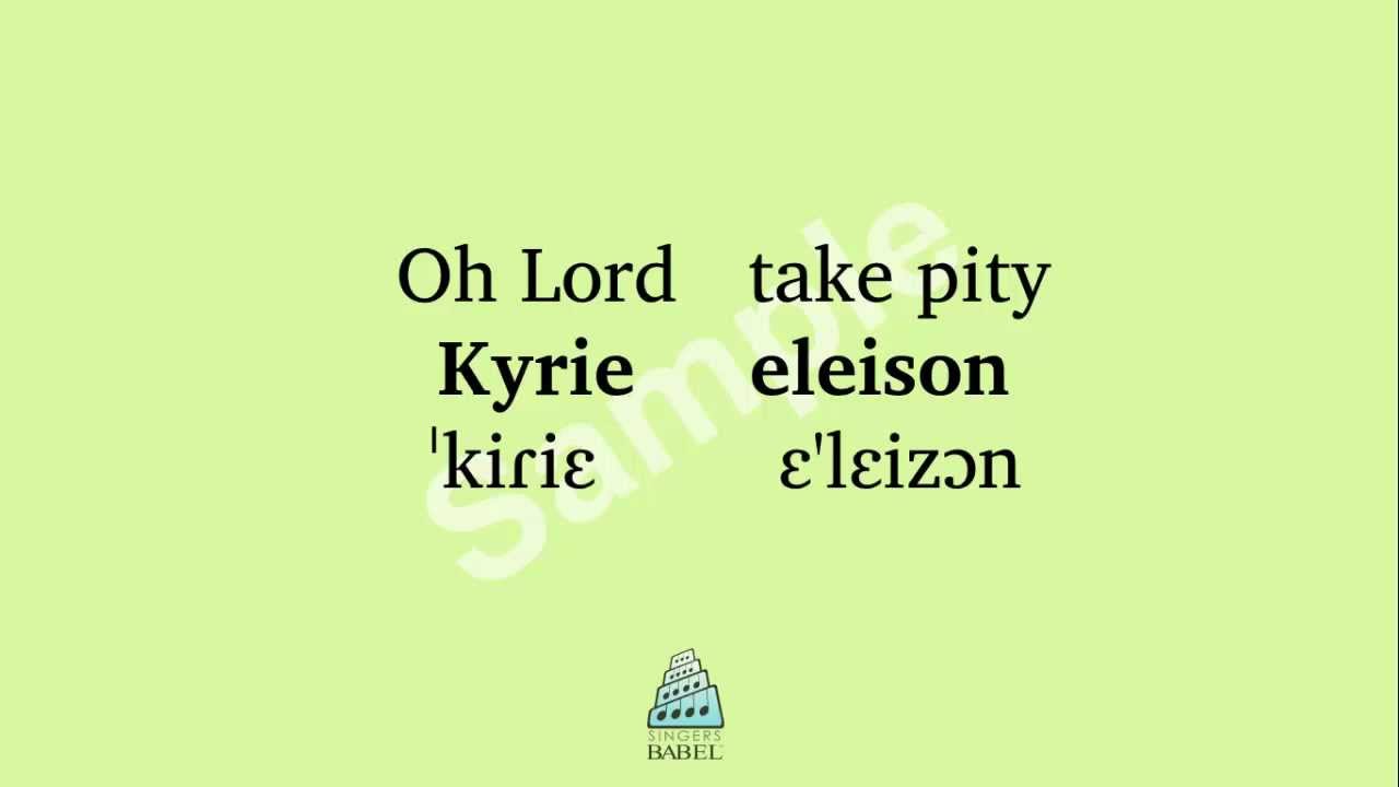 Mass Ordinary: Kyrie - Pronunciation Guide - YouTube