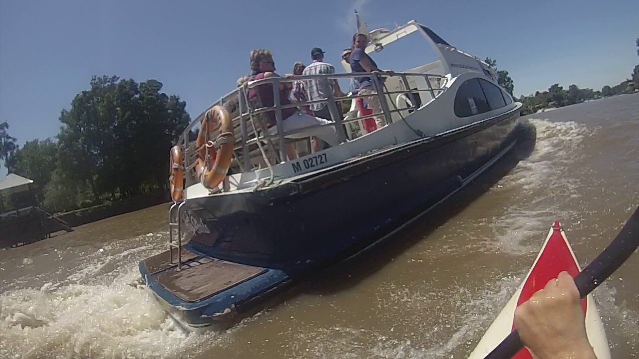 Interisleña Wave Simulator #4 - Kayak Wake Surfing - YouTube