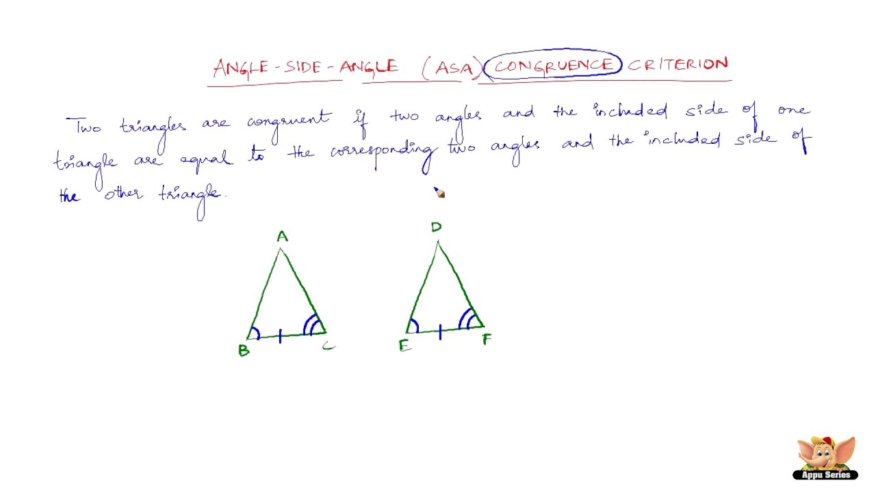 What is Angle-Side-Angle congruence criterion ? - YouTube