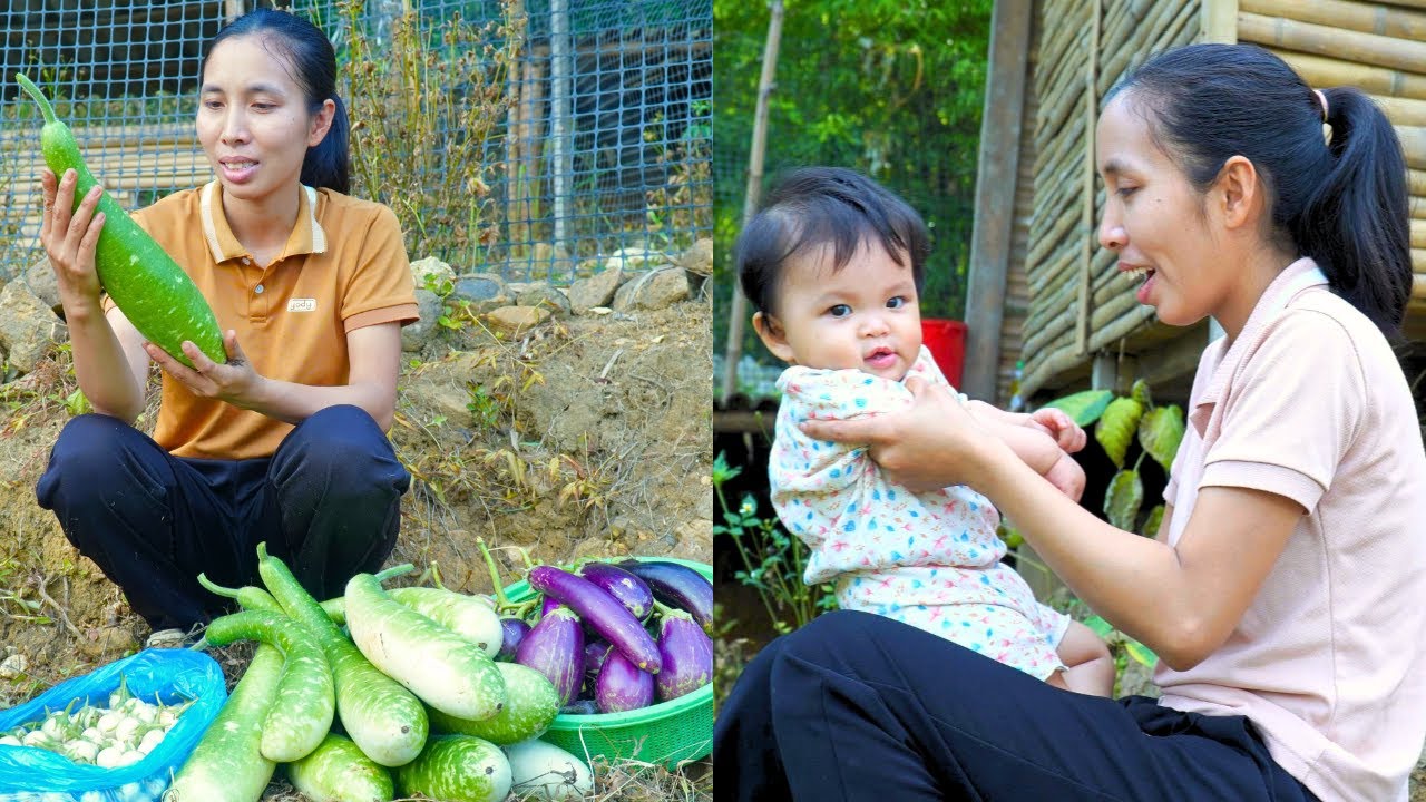 From garden to kitchen: single mother harvests eggplants and squash to ...
