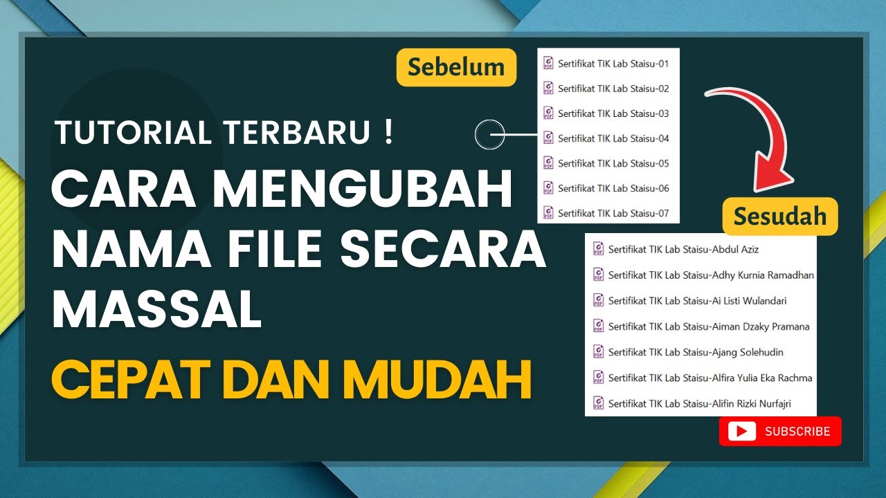 Cara Ubah Nama File Secara Massal, Cepat dan Mudah - YouTube