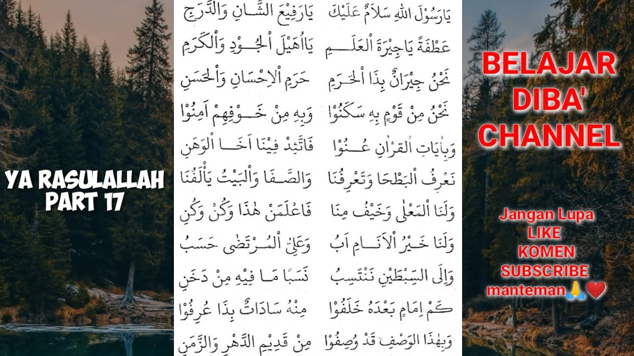 LAGU YA RASULULLAH PART17 #belajardiba #belajardibaan # ...