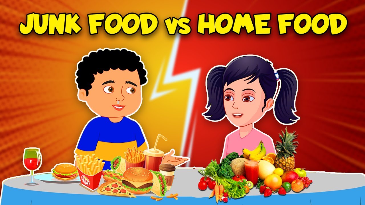 Junk Food vs Home Food | Chocolates vs Vegetables | Animated Stories ...