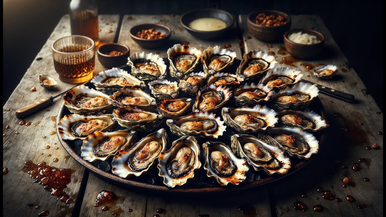Flambadou Oysters with Wagyu Fat - YouTube