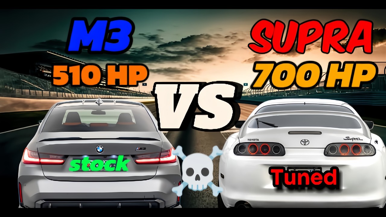 700 HP Tuned Supra Mk4 Vs 510 HP Stock M3 Drag Race - YouTube