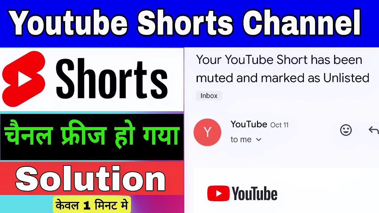 Your YouTube Short has been muted and marked as Unlisted | Your YouTube ...