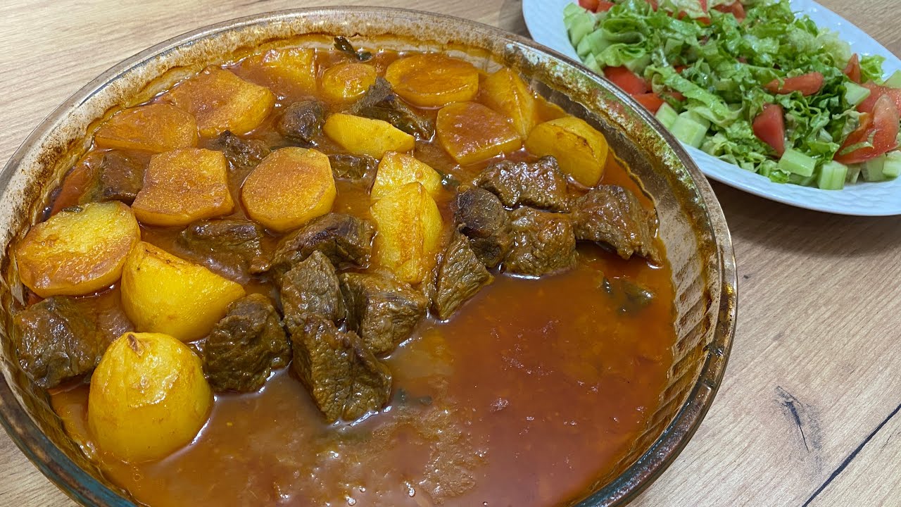 Patate me Mish dhe Lëng 👌😋 - YouTube