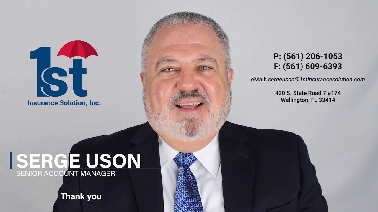 1st Insurance Solution, FL - Serge Uson - Senior Account Manager - YouTube
