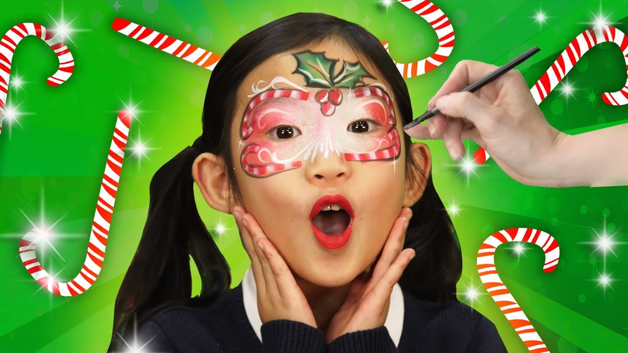 Candy Cane Face Paint | We Love Face Paint - YouTube