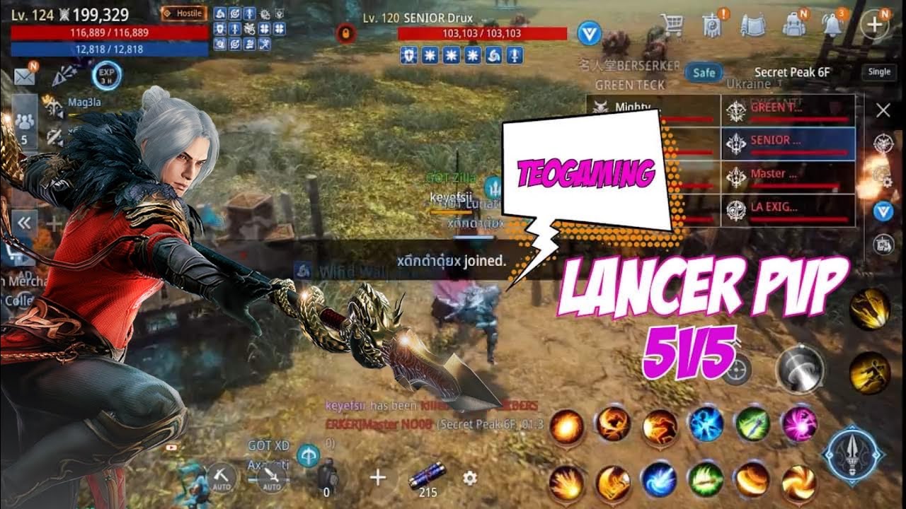 MIR4 - LANCER LVL124 PVP WITH TEOGAMING I 5 VS 5 - YouTube
