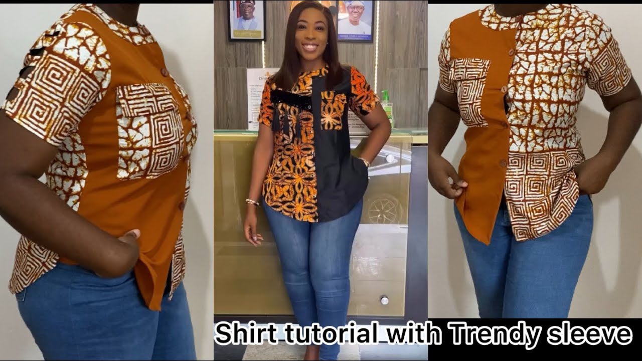 How to make a two color pattern shirt with curve at the end, a trendy ...