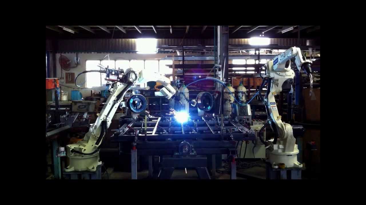 Industrial Frame Work Welding using OTC Robot Welding - YouTube