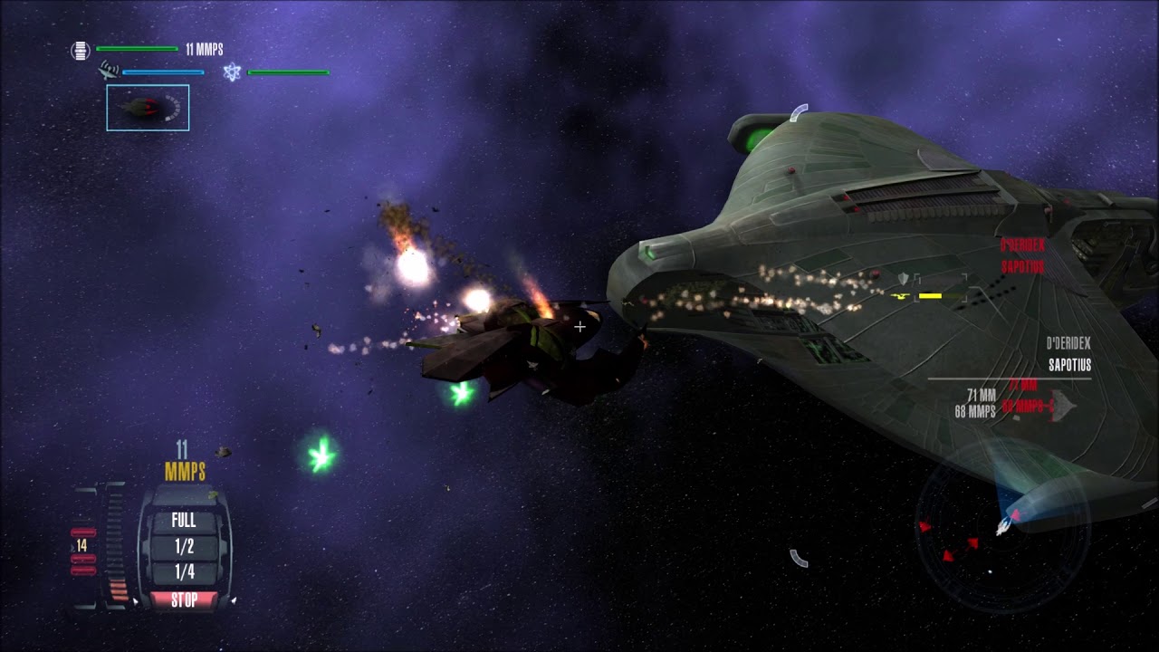 Vulcan Bird of Prey vs. D'deridex Warbirds!! - Star Trek Legacy ...