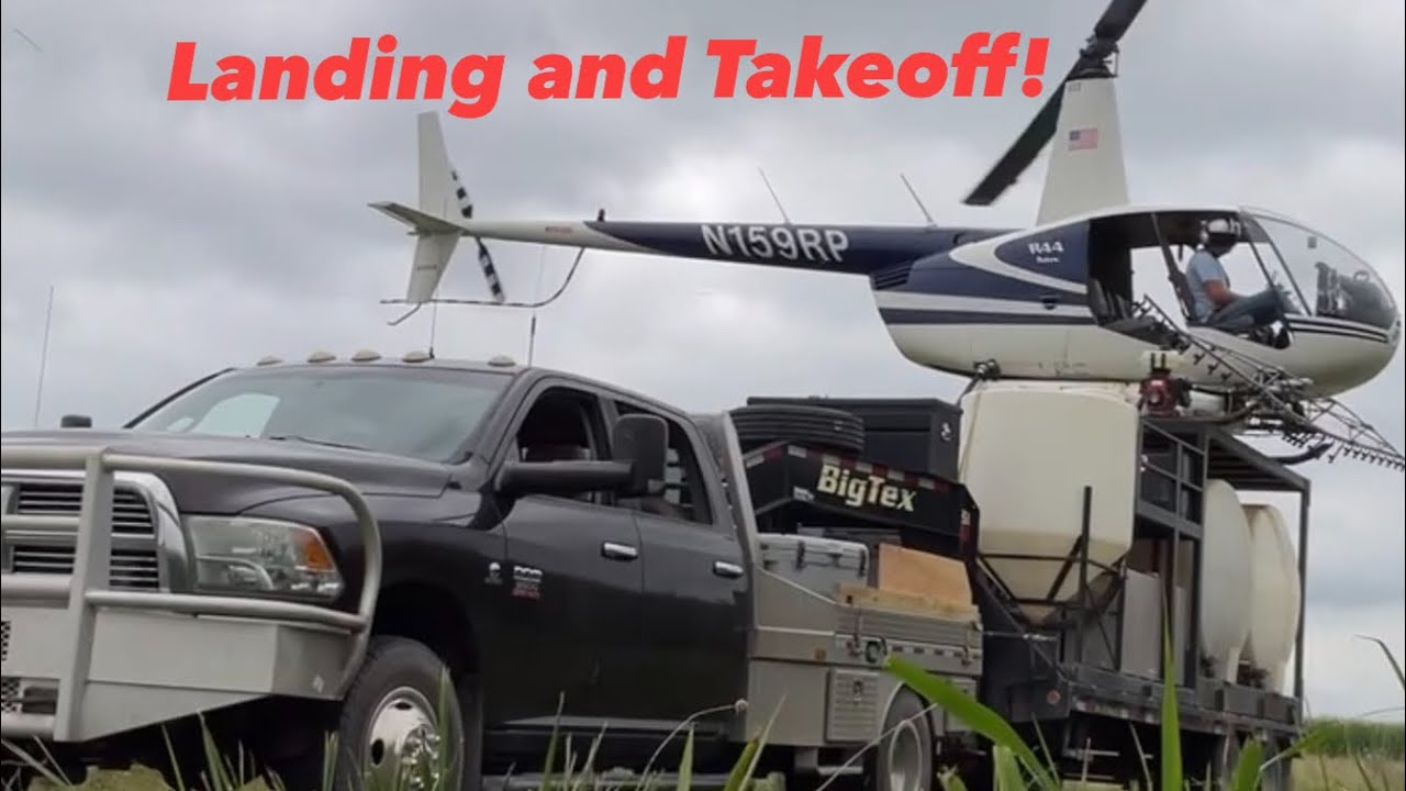 Helicopter landing and takeoff on a trailer. #cropdusting #helicopter ...