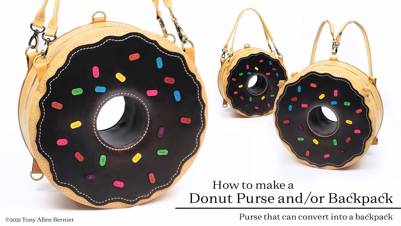 How to make a Leather Donut Purse that Converts into a Backpack. - YouTube