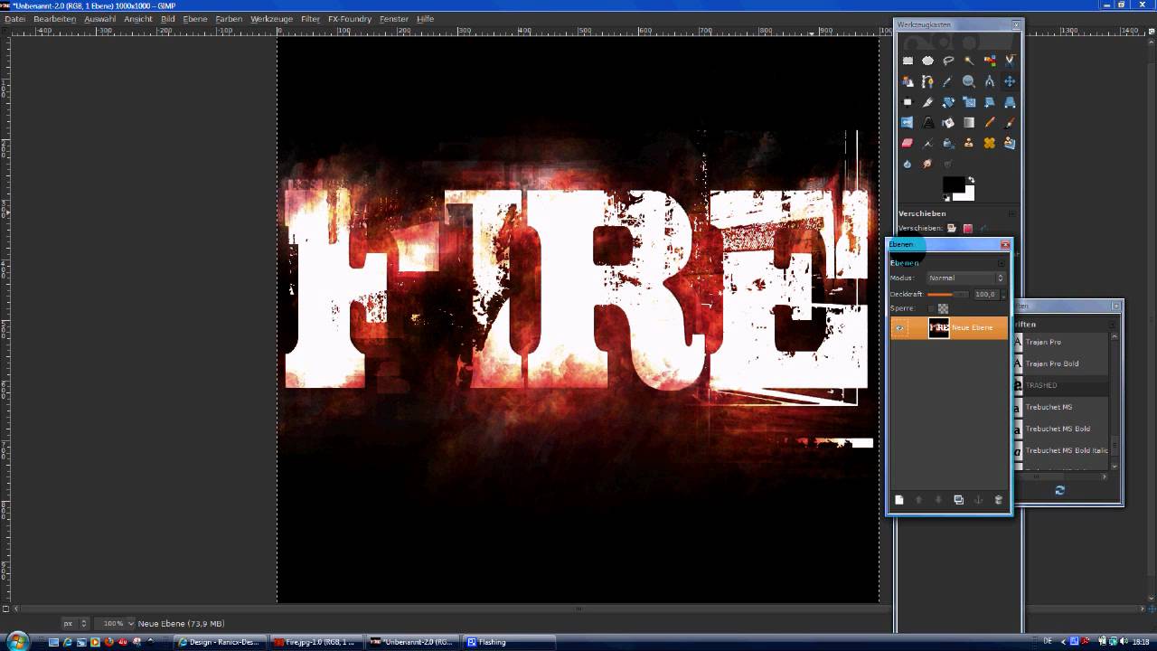 Gimp Fire Text Tutorial - YouTube