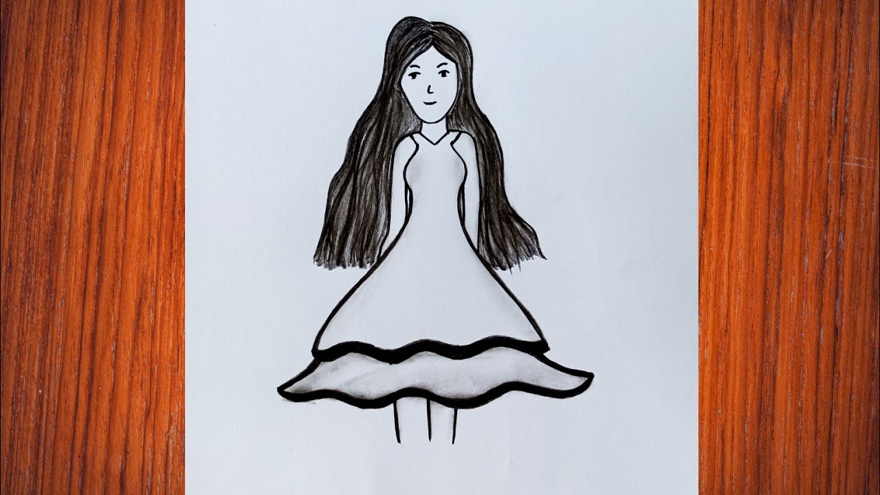 How to draw a girl in easy way| Girl drawing in step by step|| 1 | girl ...
