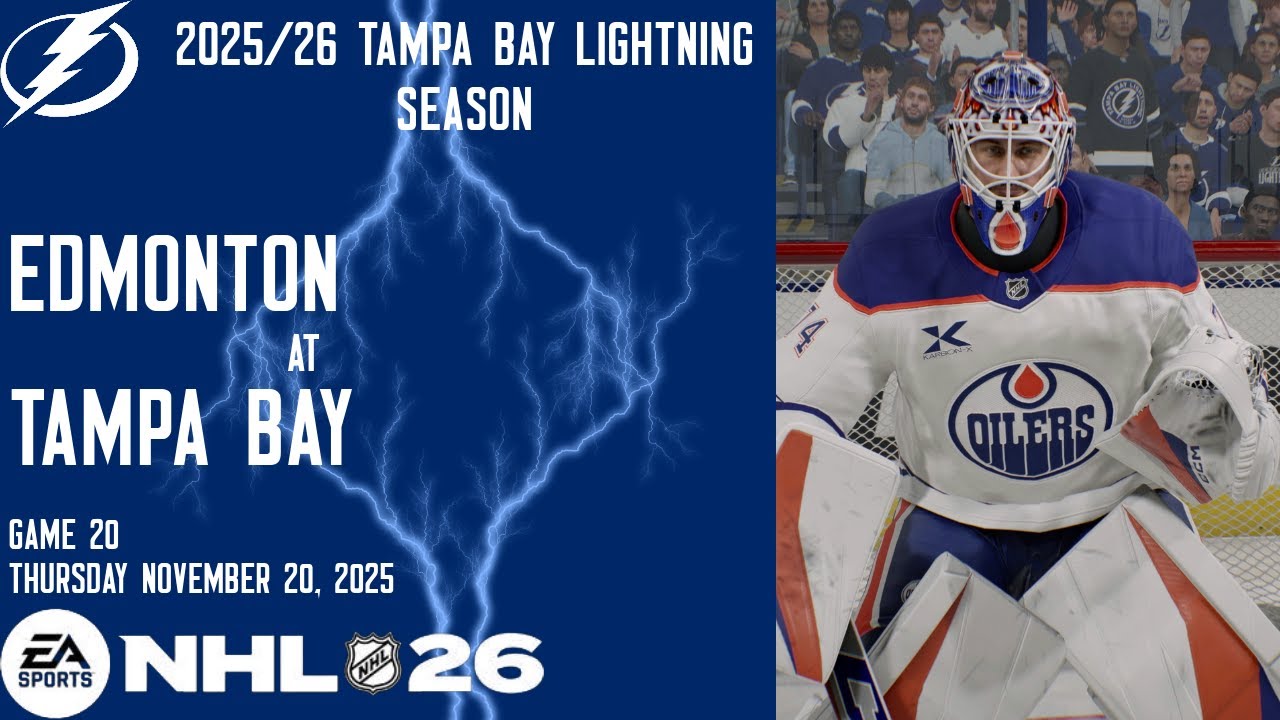 2025 Tampa Bay Lightning Season: Game 20-Skinner Stands Tall: Edmonton ...