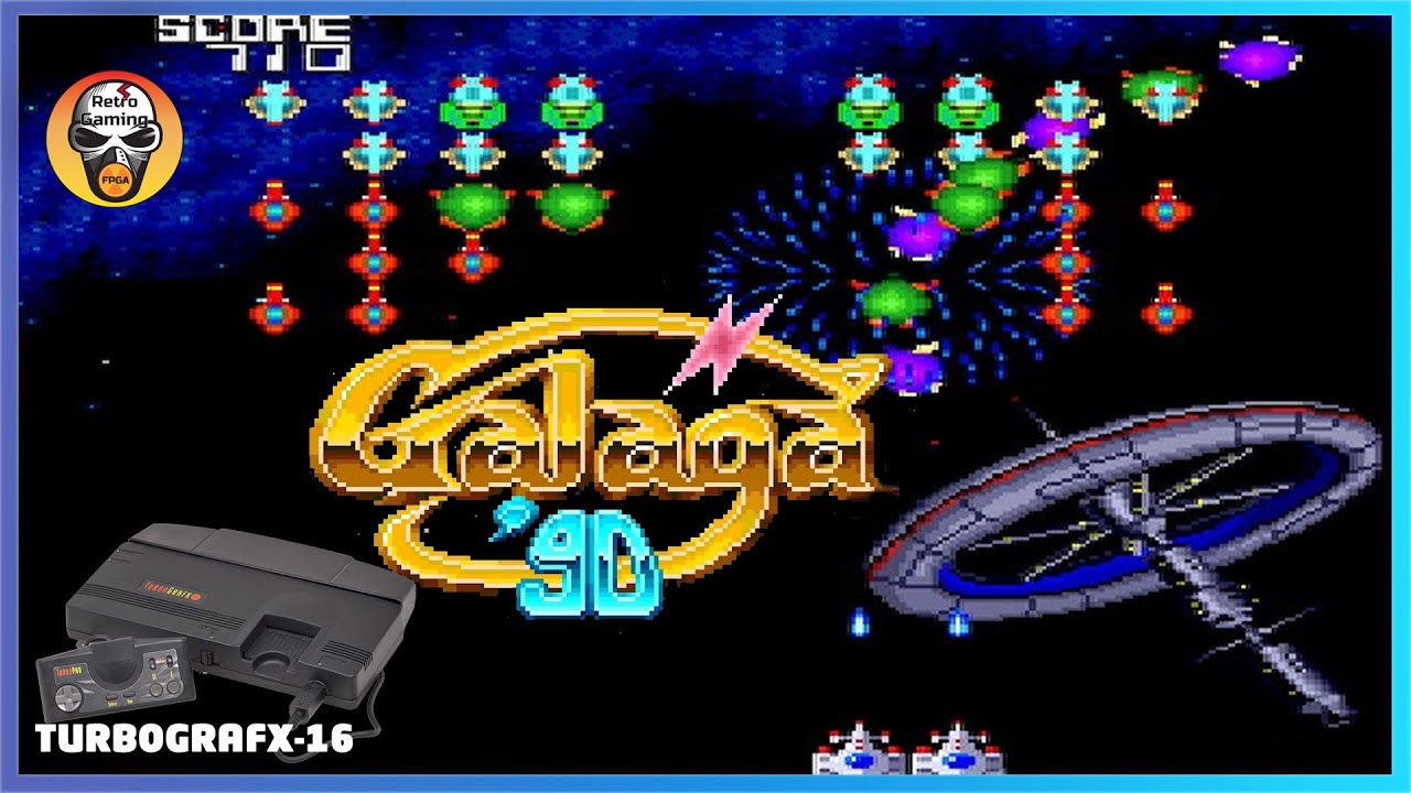 Galaga '90 - TurboGrafx-16 (PC Engine) gameplay on Mister FPGA - YouTube